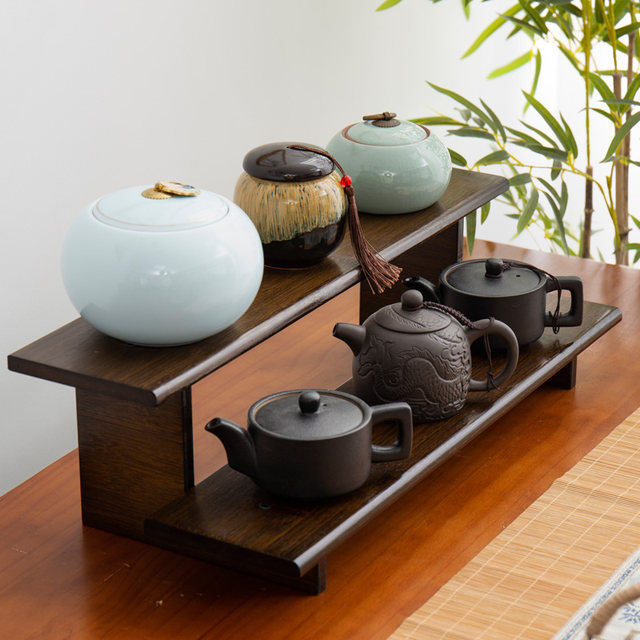Desktop tea cup teapot stand small Duobao Pavilion tea set display ...