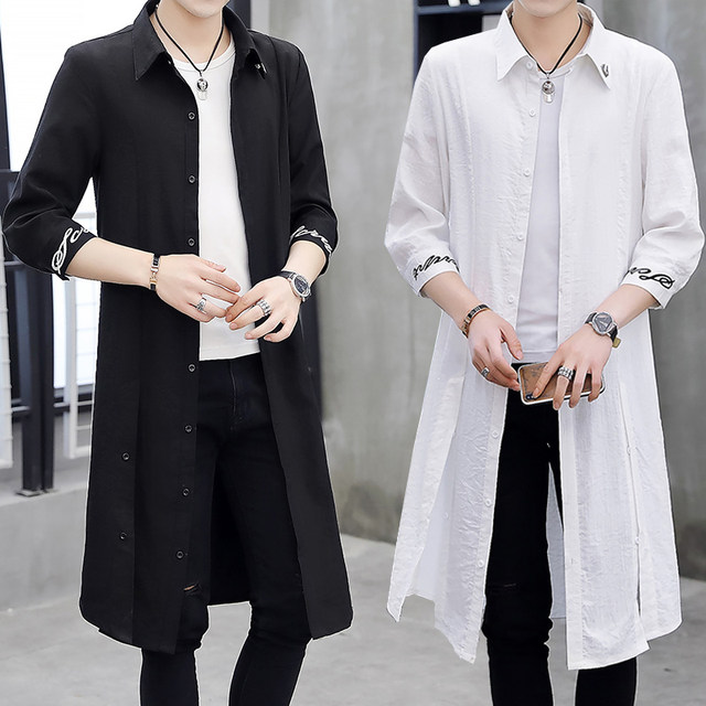 Summer mid-sleeved thin cloak men's sunscreen clothes 2025 new long ...