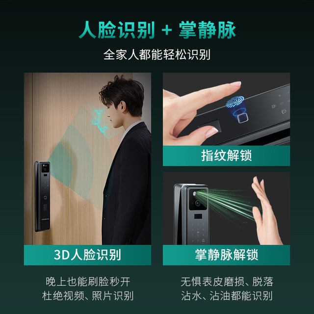 Lilin smart lock entry door with monitoring fingerprint lock home anti-theft door fully ...
