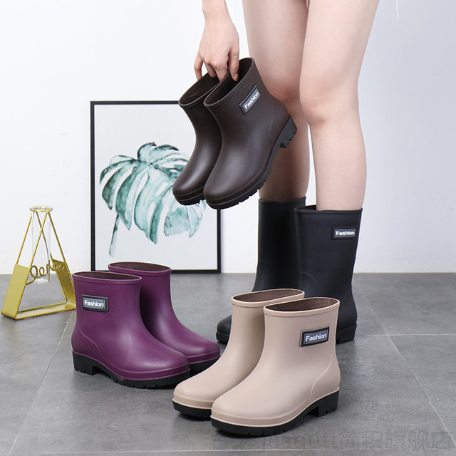 New style rain boots women's fashion work outdoor wear water shoes ...