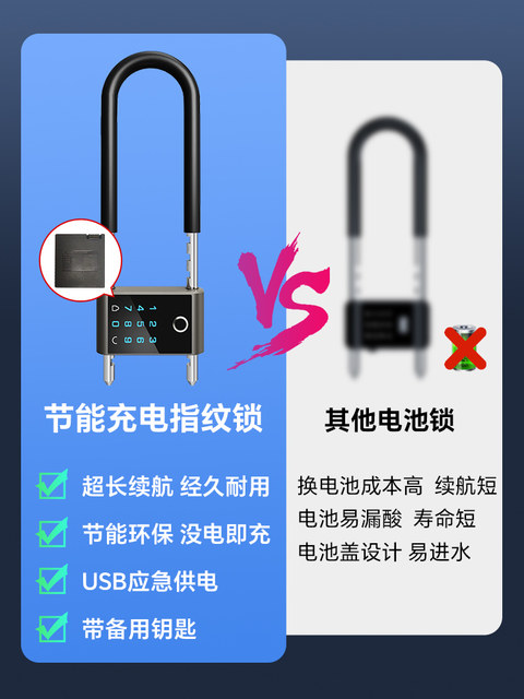 Password U-Shaped Lock Office Glass Door Fingerprint Lock Shop Store U ...