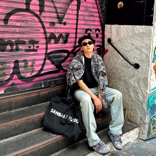 SANBAI Sanbai camouflage workwear long-sleeved shirt men's 2024 autumn ...