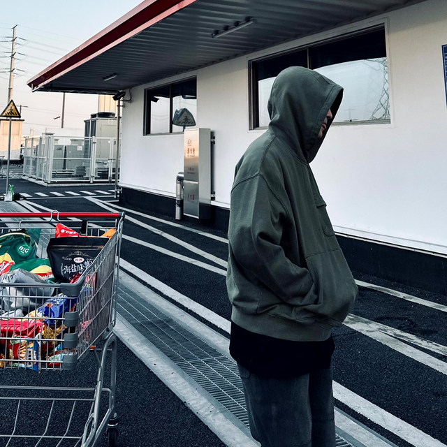 SANBAI Sanbai dark gray split trousers men's washed loose casual pants ...