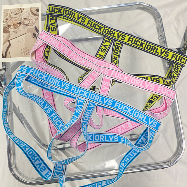 Abe senior men's thong men's hollow low-waisted high-elastic double ...