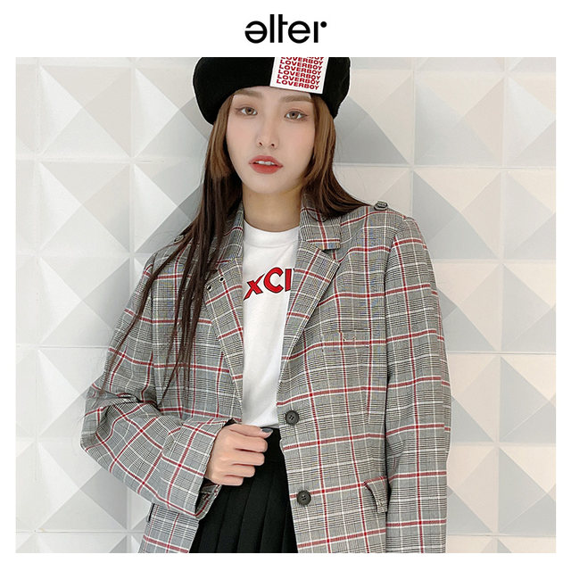 ALTER Buyer Store Plaid Pattern Blazer