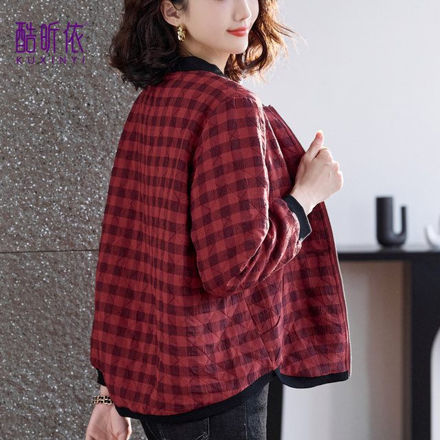 Casual plaid short coat for women 2024 spring and autumn new Korean ...