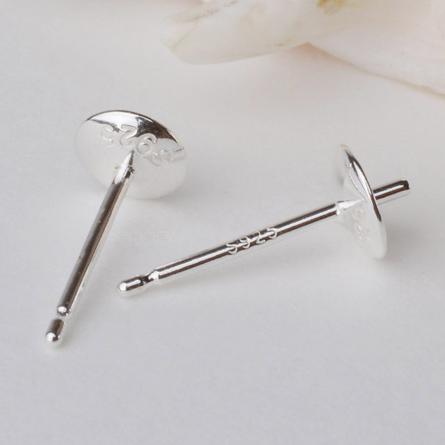 S925 sterling white fungus needle 3-8mm silver needle sterling silver beads plate needle bowl ...