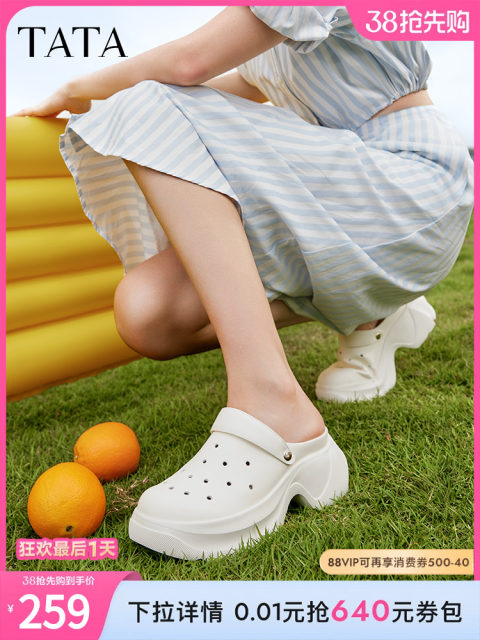 Tata casual thick bottom hole shoes women's platform comfortable ...