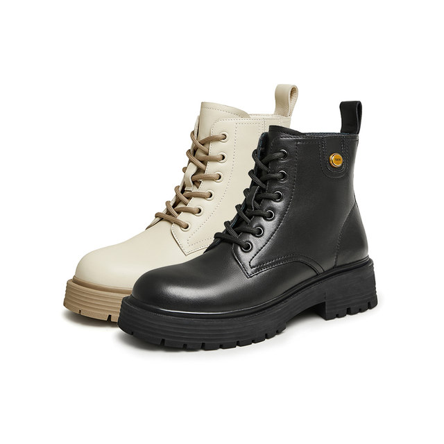 TATA British thick-soled Martin boots women's boots plus velvet ...