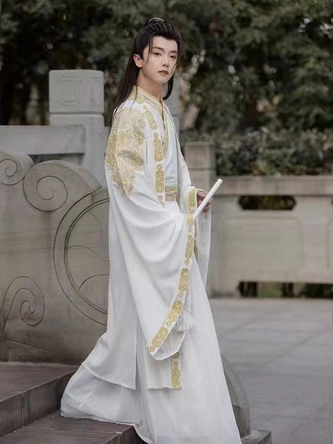 Tang Yun’s original spring new embroidery suit Wei and Jin style cross ...
