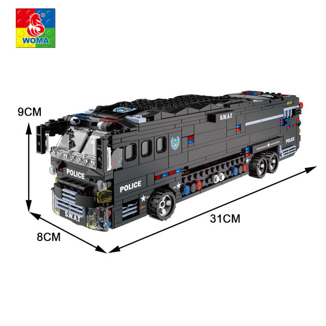 Woma building blocks legao toy SWAT Storm mobile combat bus boy ...