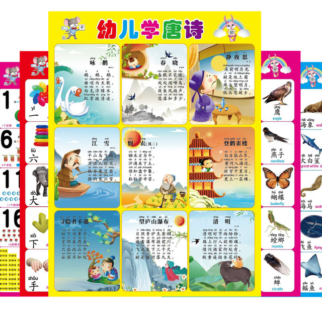 Baby literacy wall chart, infant early childhood education, picture ...