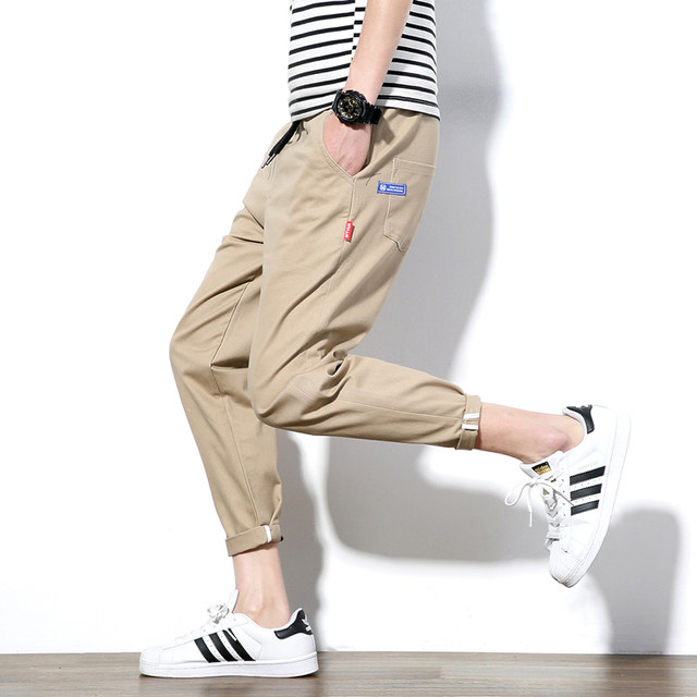 Pants men's nine -point casual pants spring autumn new loose straight ...