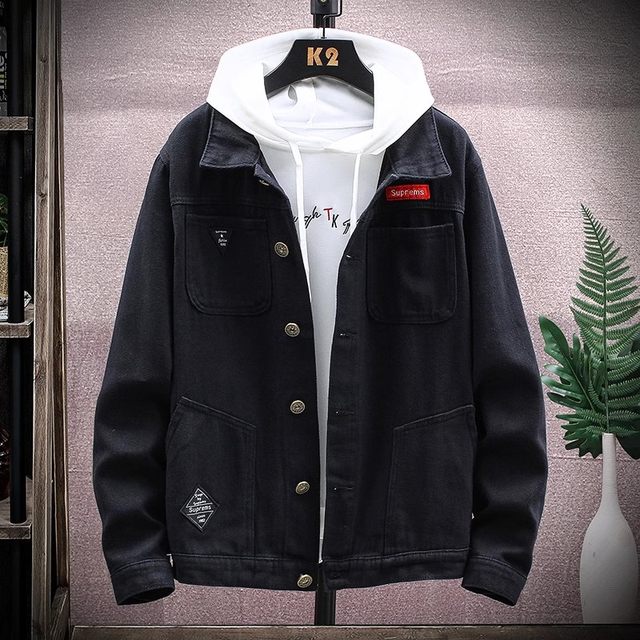 Denim jacket spring and autumn new junior high school boys, young men's ...
