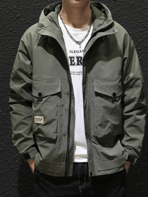 Large size jacket jacket for men's spring new hooded waterproof ...