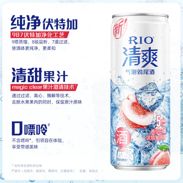 RIO Ruiao slightly drunk and refreshing 330ml pre-adjusted cocktail 8 degrees strong white peach ...