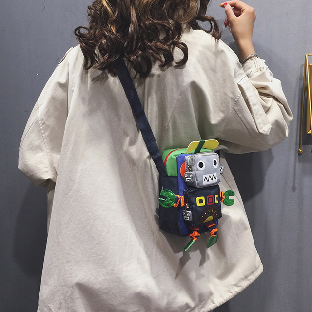 Ins canvas cartoon small bag women's bag 2025 new trendy cute funny ...