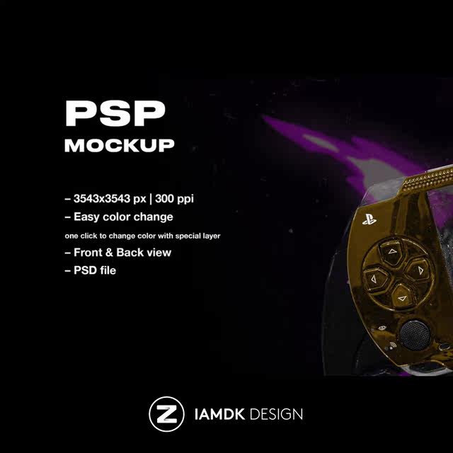 Trendy retro PSP controller game console equipment screen demonstration ...