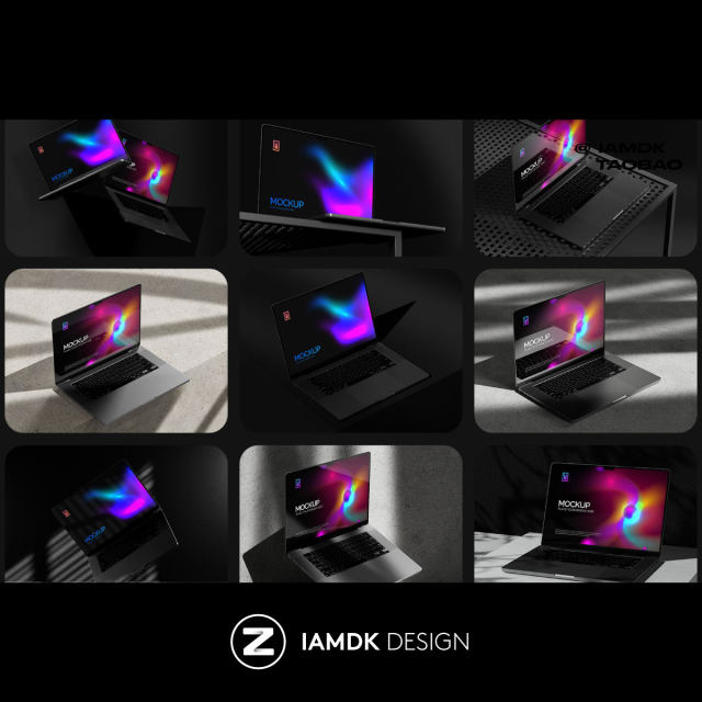 18 websites WEB UI design display black style MacBook Pro laptop PS ...
