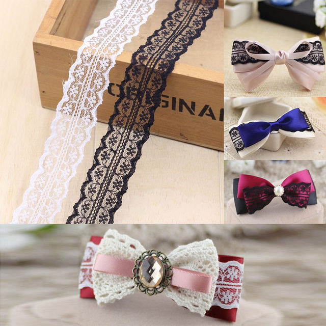 25mm double-sided lace white DIY handmade hair accessories making hair ...