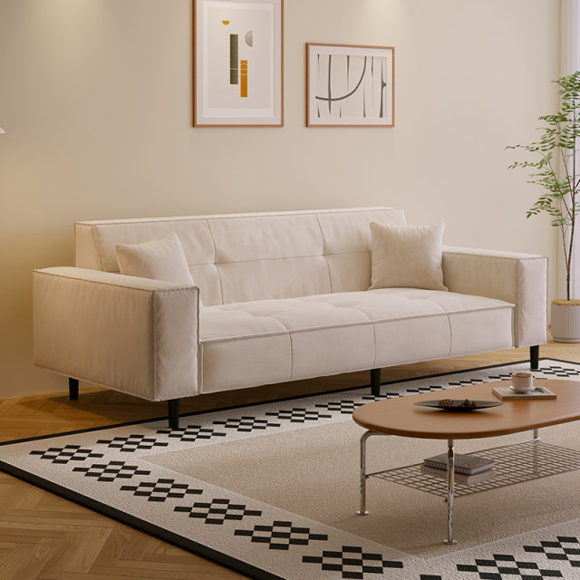 French cream style fabric sofa, modern and simple small apartment ...