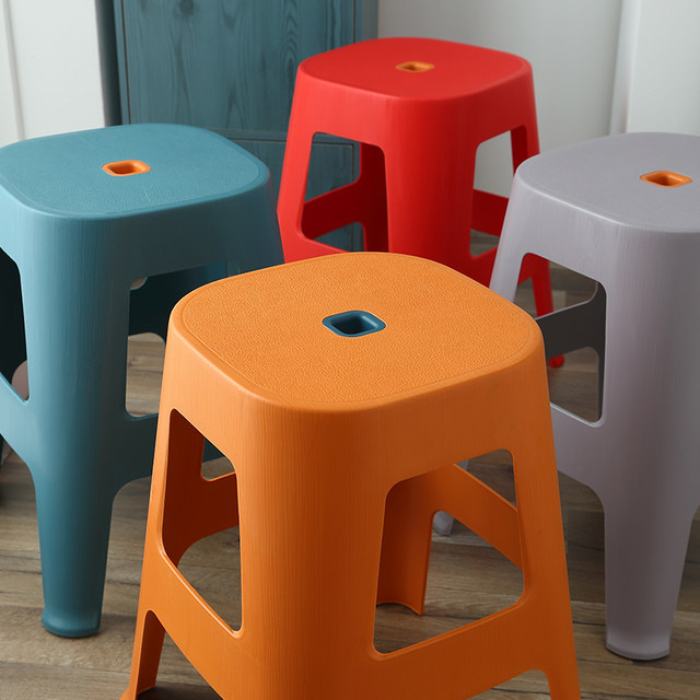 Household thick plastic stool living room dining table adult square ...