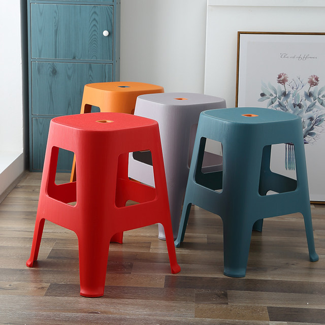 Household thick plastic stool living room dining table adult square ...