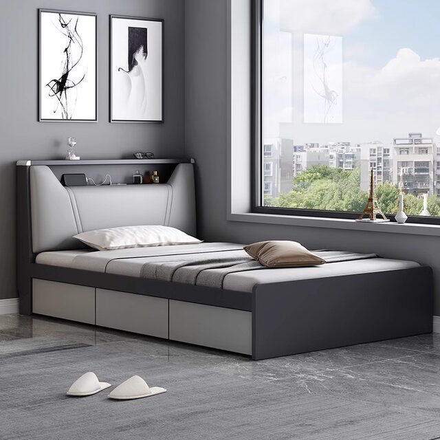 Modern Simple Single Bed for Small Apartments, Nordic Storage Bed ...