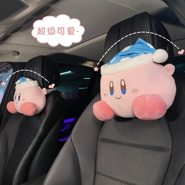 Star's Kirby Car Headrest Cushion Pillow Blanket Car Cute Car Seat Neck ...