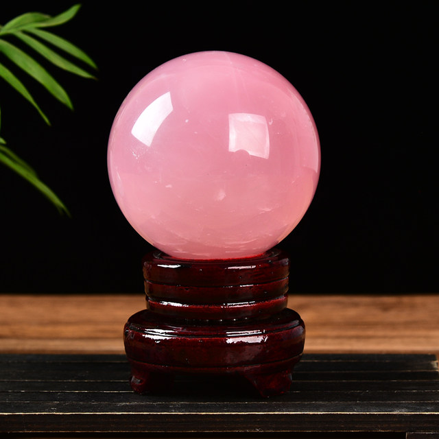 Natural pink crystal ball ornaments pink crystal ball home living room ...