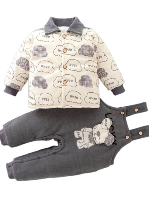 Baby suit plus cotton male babies in autumn and winter cotton jacket ...