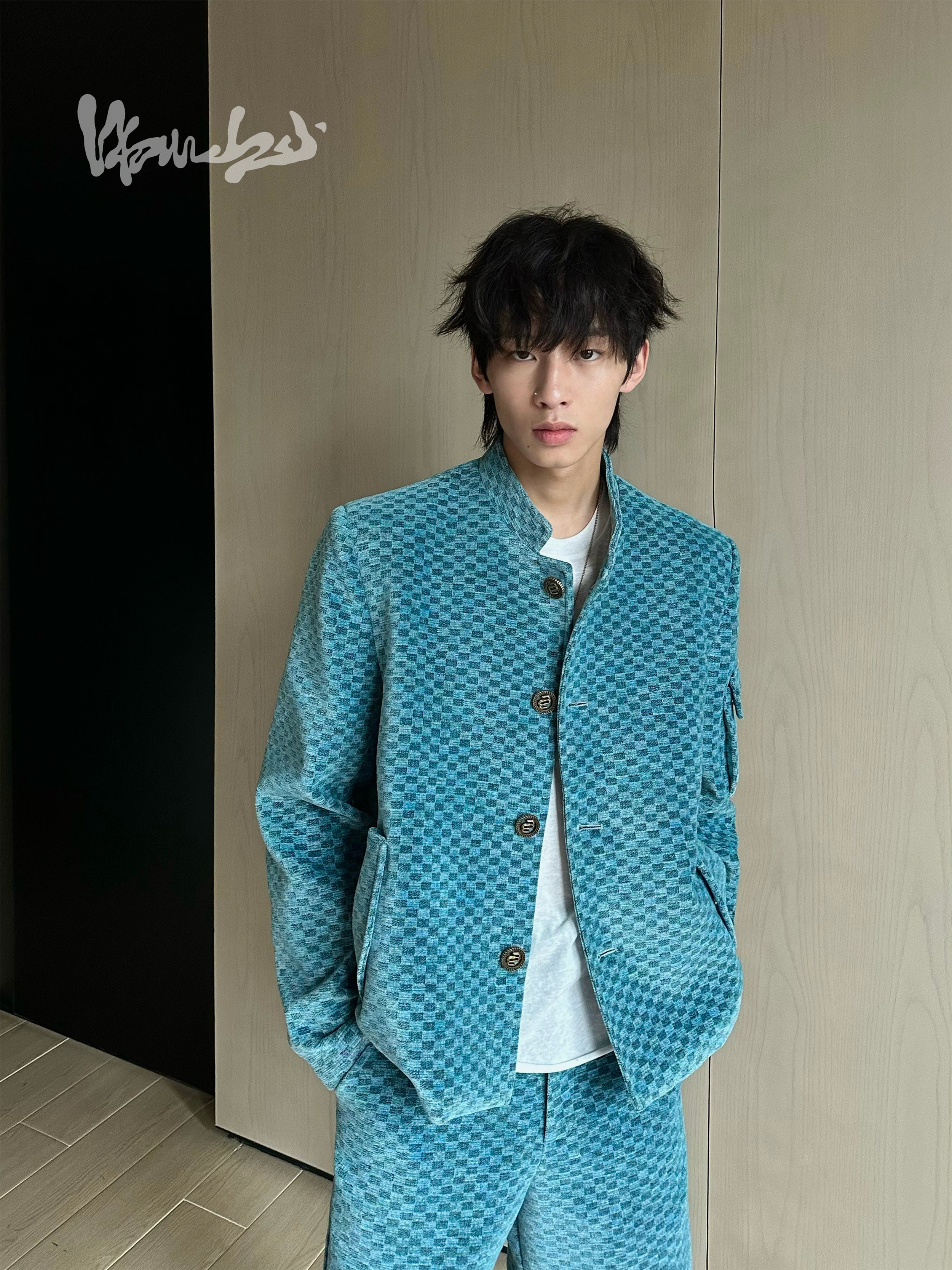 Completo in Denim Vellutato in Stile Coreano - Giacca e Pantaloncini ...