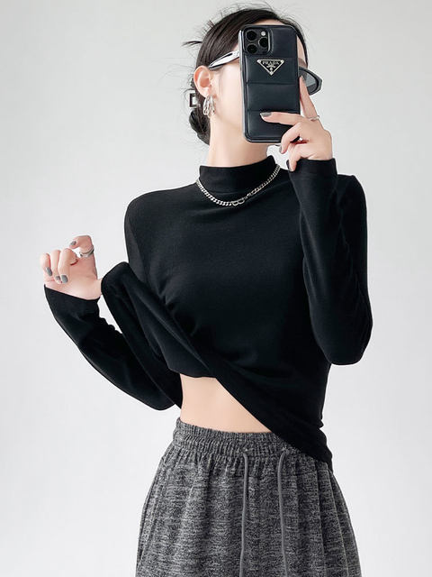 Half -high -necked Modal bottoming shirt female autumn and winter 2024 ...