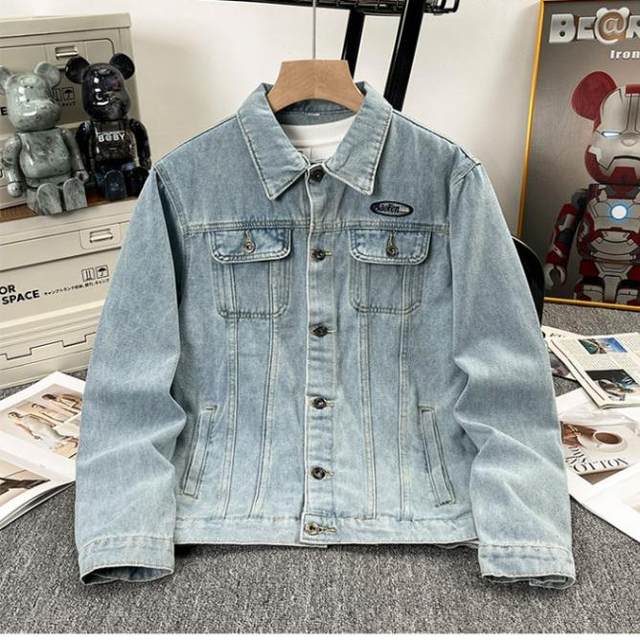 Spring and autumn denim jacket wild clothes couple new denim jacket men ...