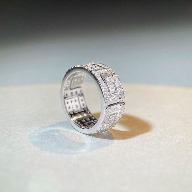 S925 sterling silver couple ring for men and women ins style cool light ...