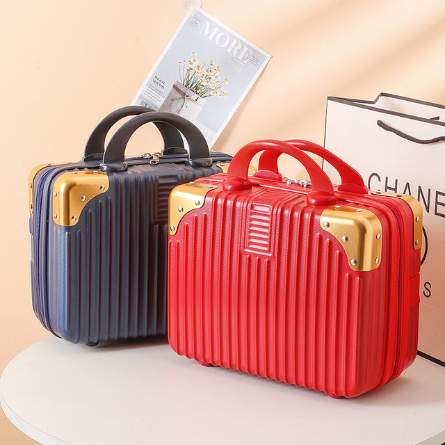 Luggage women's small lightweight 14-inch suitcase cosmetic bag travel ...