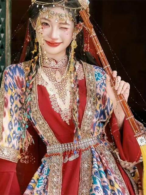 New Xinjiang Kashgar Princess Girl Western Region Style Hanfu Uyghur ...