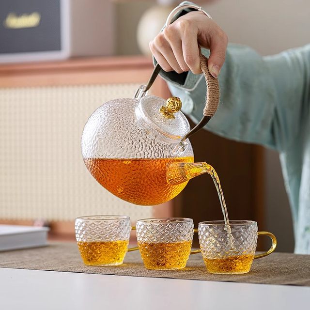 Heat -resistant glass boiled tea set 2024 new family Japanese -style ...