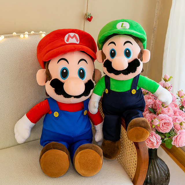 New Super Mario Plush Toy Mario Doll Cartoon Rag Doll Children's Pillow ...
