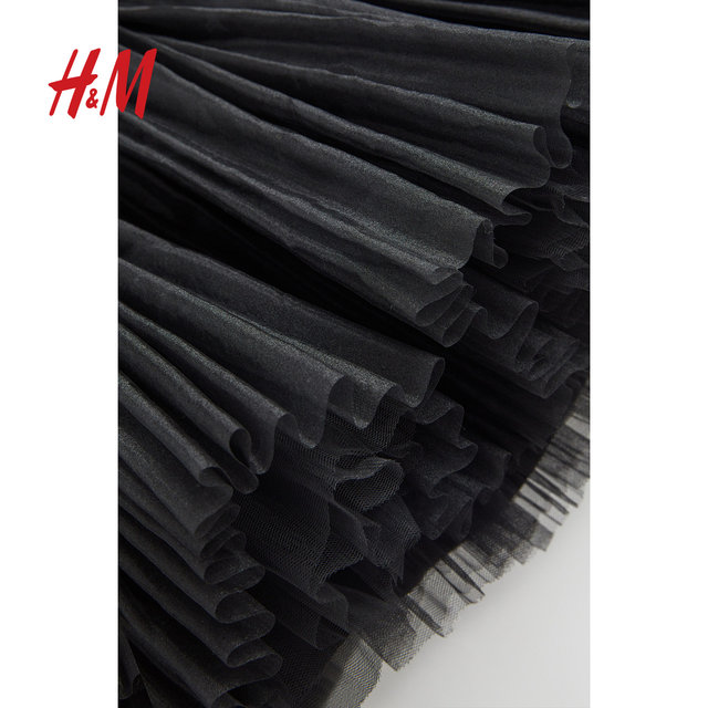 HM Women's Dress, Autumn Black Black Fluffy Character Dean Short Waist ...