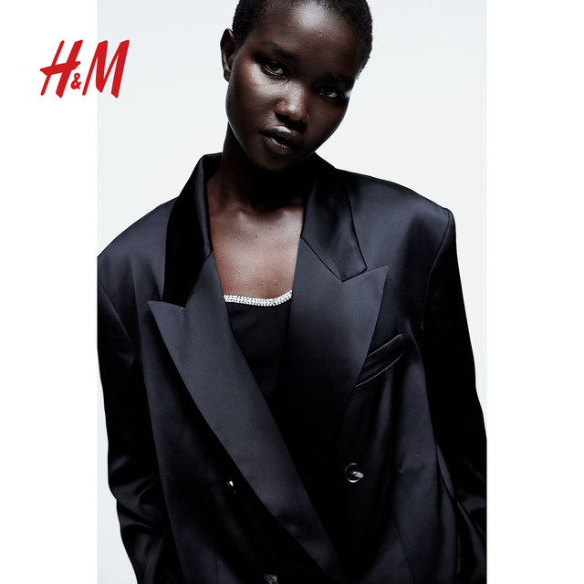 HM women's suit autumn temperament simple large profile double breasted ...