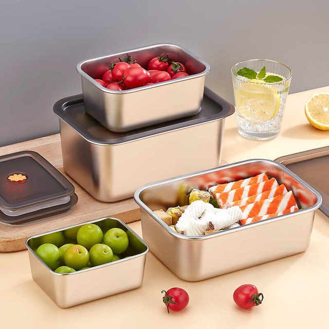 316 stainless steel crisper box with lid rectangular food grade sealed ...