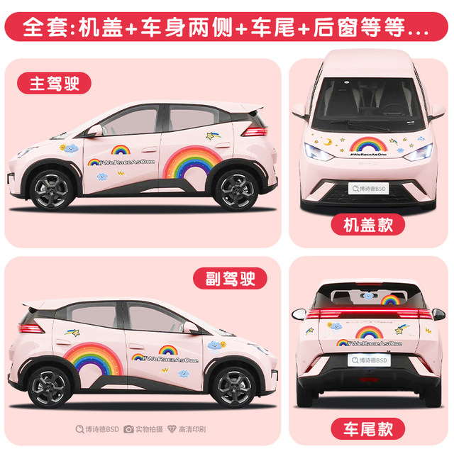 Seagull Rainbow Car Body Sticker BYD New Energy Customized Car Body ...