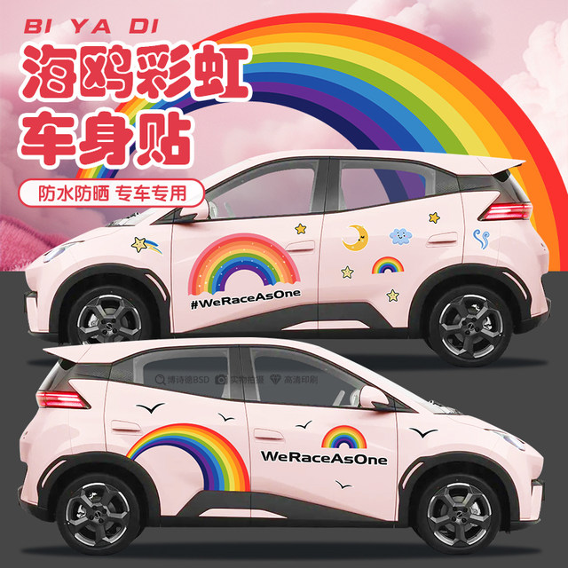 Seagull Rainbow Car Body Sticker BYD New Energy Customized Car Body ...