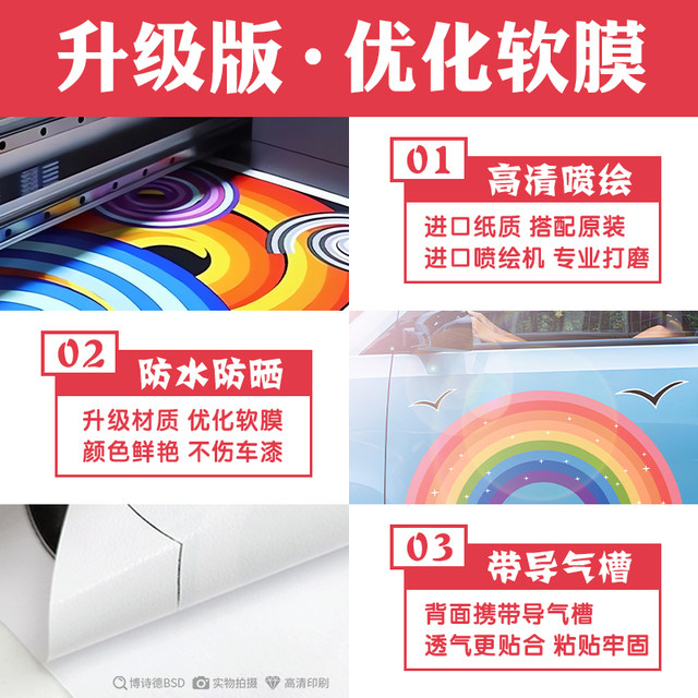 Seagull Rainbow Car Body Sticker BYD New Energy Customized Car Body ...