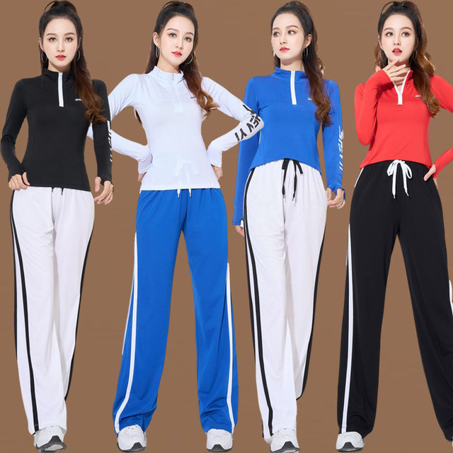 Spring and autumn new square dance sportswear suit dance dance practice ...