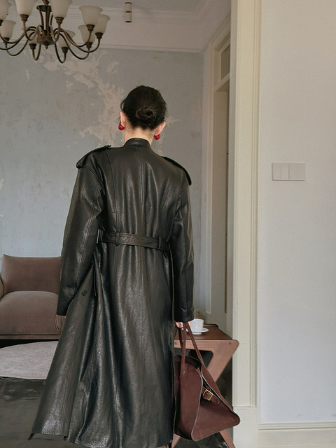 TOP home high -quality French retro 100%goatskin silhouette niche ...