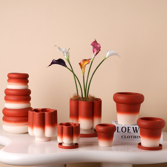 New Year's Red Phalaenopsis Basin Light luxury high -level sense of ...