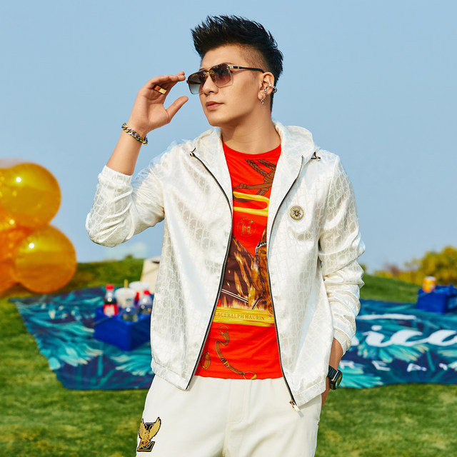 BM mercerized satin high-end jacket for men, light luxury 2021 new dark ...