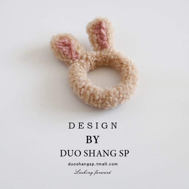 Autumn and winter sweet and cute lamb hair rope Korean rabbit ears ...